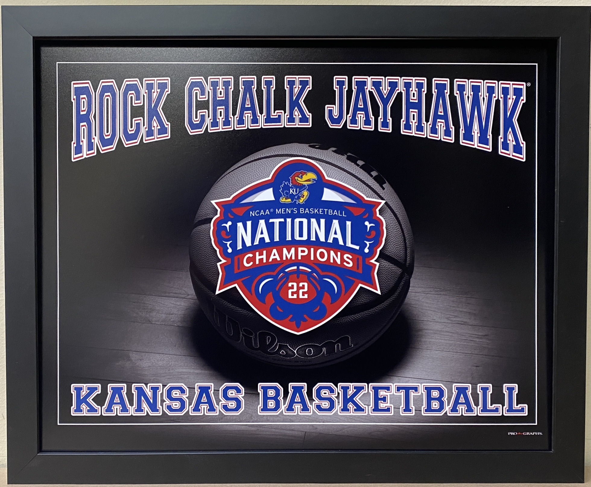 KU Jayhawks 2022 National Champions Bracket 16 x 20 Framed Display ...